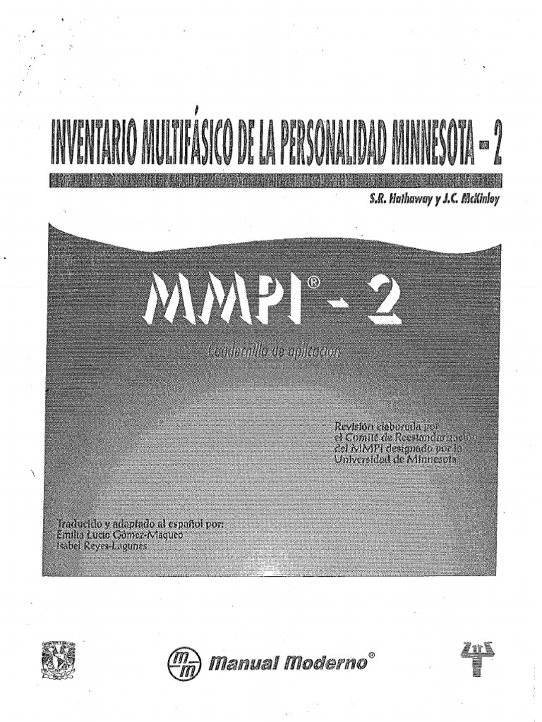 MMPI - 2 Cuadernillo | PDF MMPI - 2 Cuadernillo | PDF