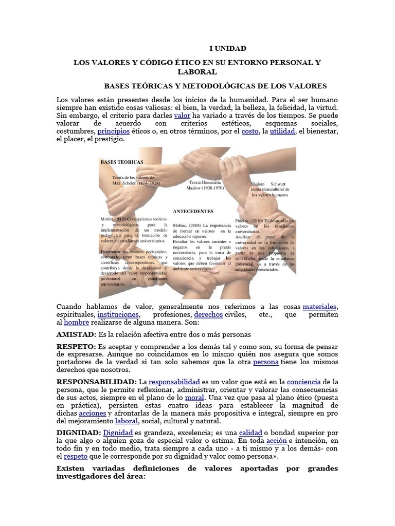 Bases Teoricas y Metodologicas de Los Valores | PDF