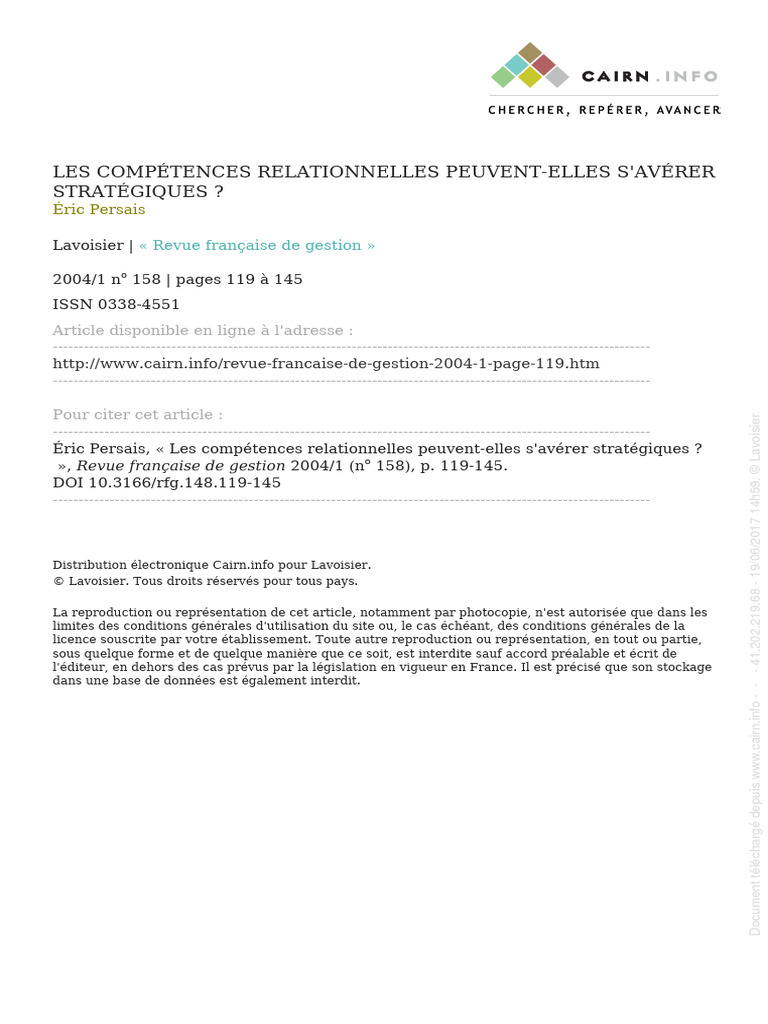 Compétences Relationnelles | PDF