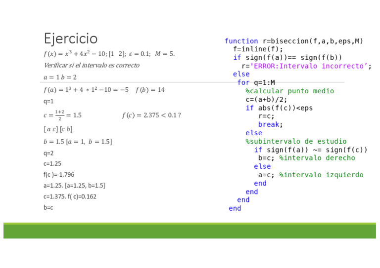 Matlab Ejercicio de Biseccion | PDF