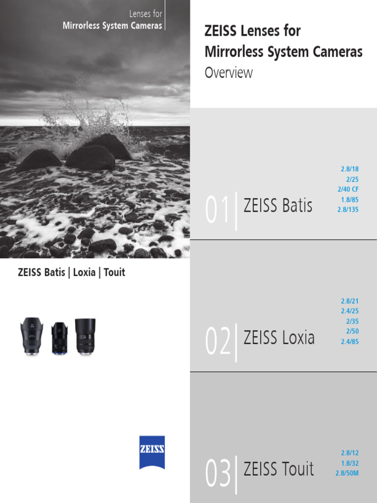 Brochure Zeiss Mirrorless System Lenses en | PDF | Technology & Engineering