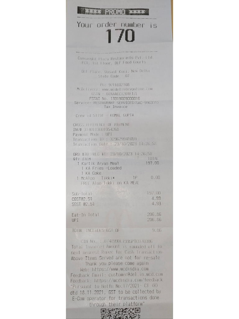 McDonald's Invoice | PDF