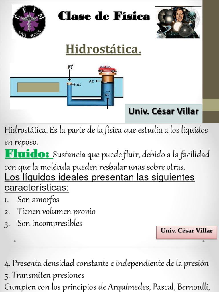 Clase de Fisica de Hidro | PDF | Presión | Densidad