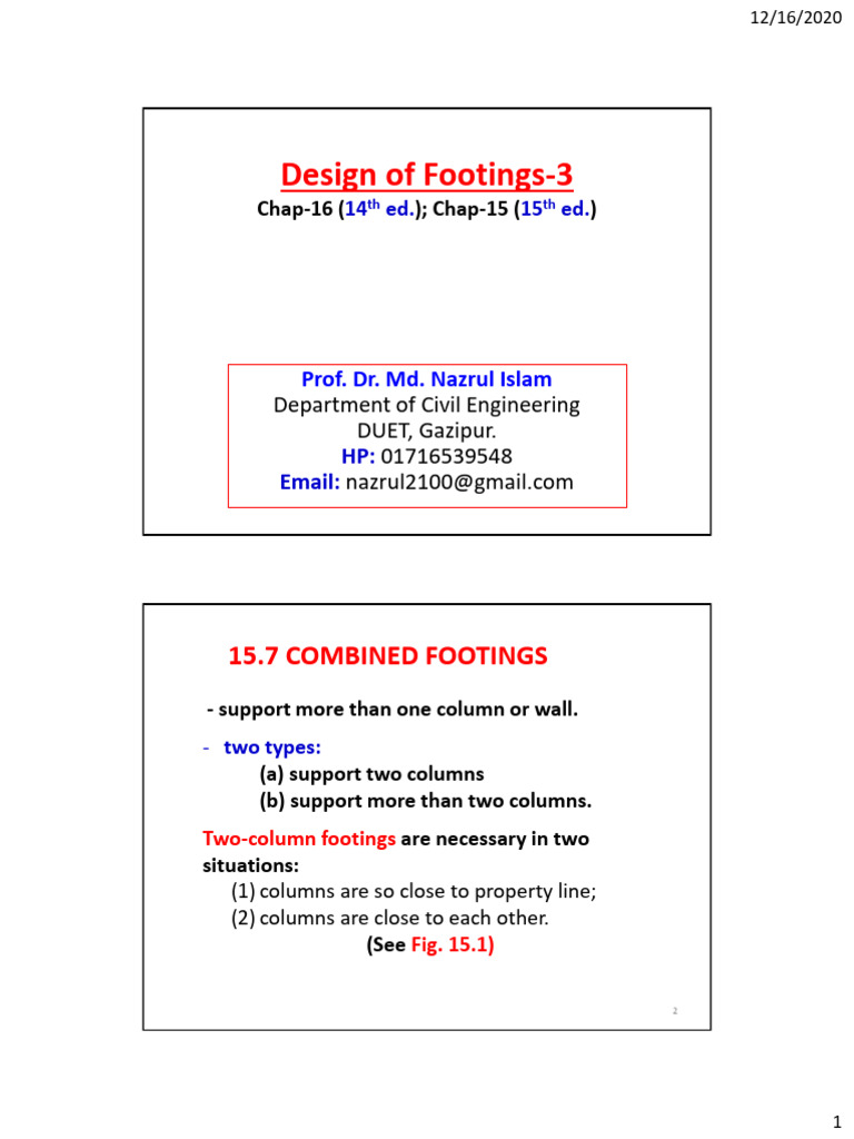 Class 12 - Design of Footing 3 | PDF | Foundation (Engineering) | Deep Foundation