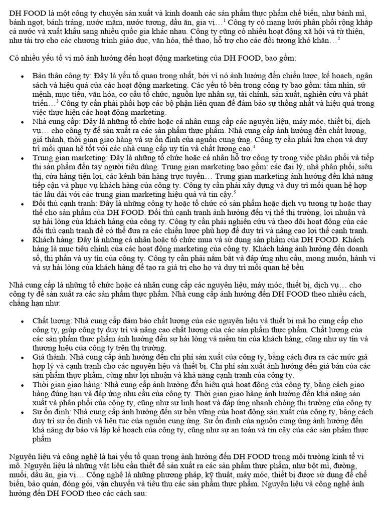 MT KT VM DH Food FPL | PDF