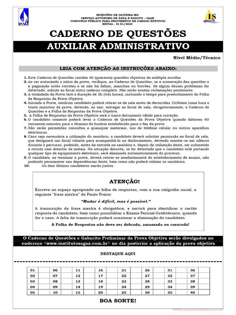 Auxiliar Administrativo | PDF
