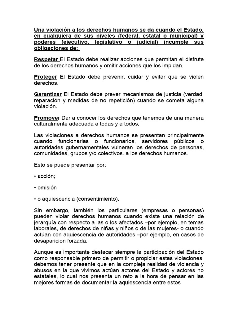 Violaciones A Los Derechos Humanos | Descargar gratis PDF | Violación | Derechos humanos