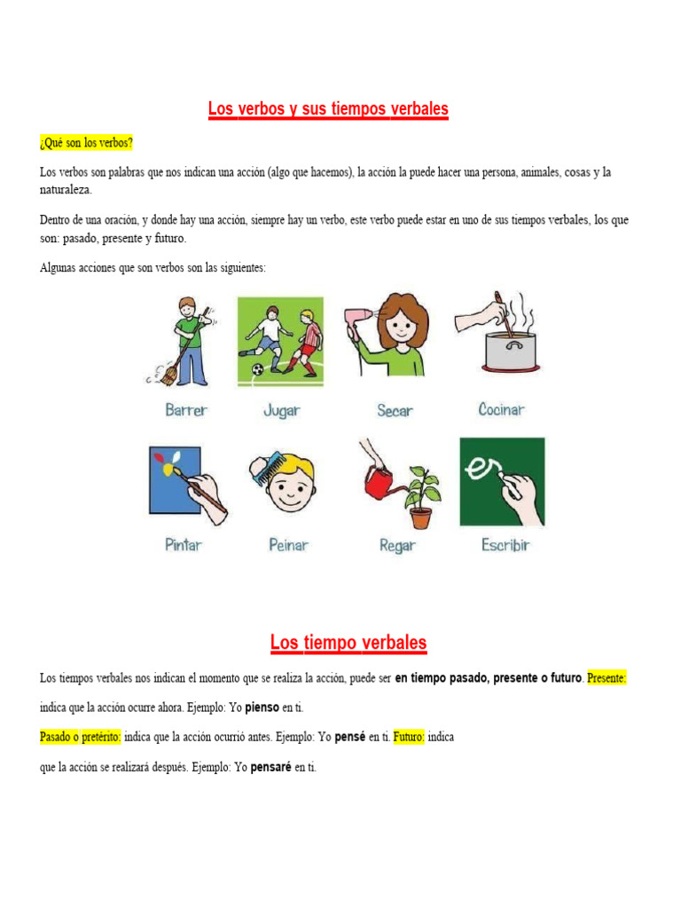 Lenguaje Y Comunicación Verbo Pdf Verbo Sintaxis