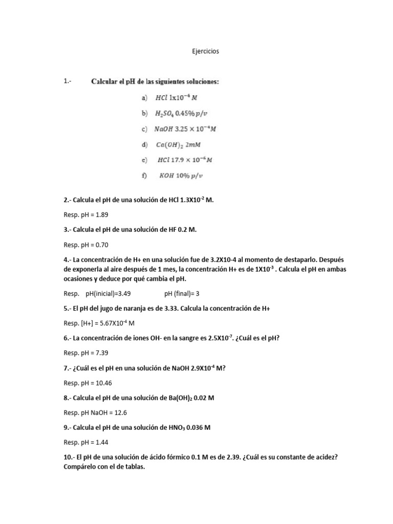 Ejercicios de PH-1 | PDF