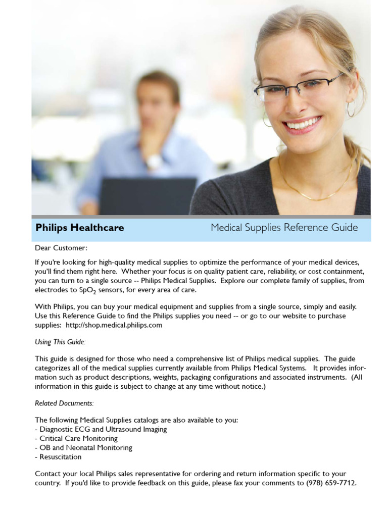 Philips Medical Supplies Reference Guide | PDF | Medical Device