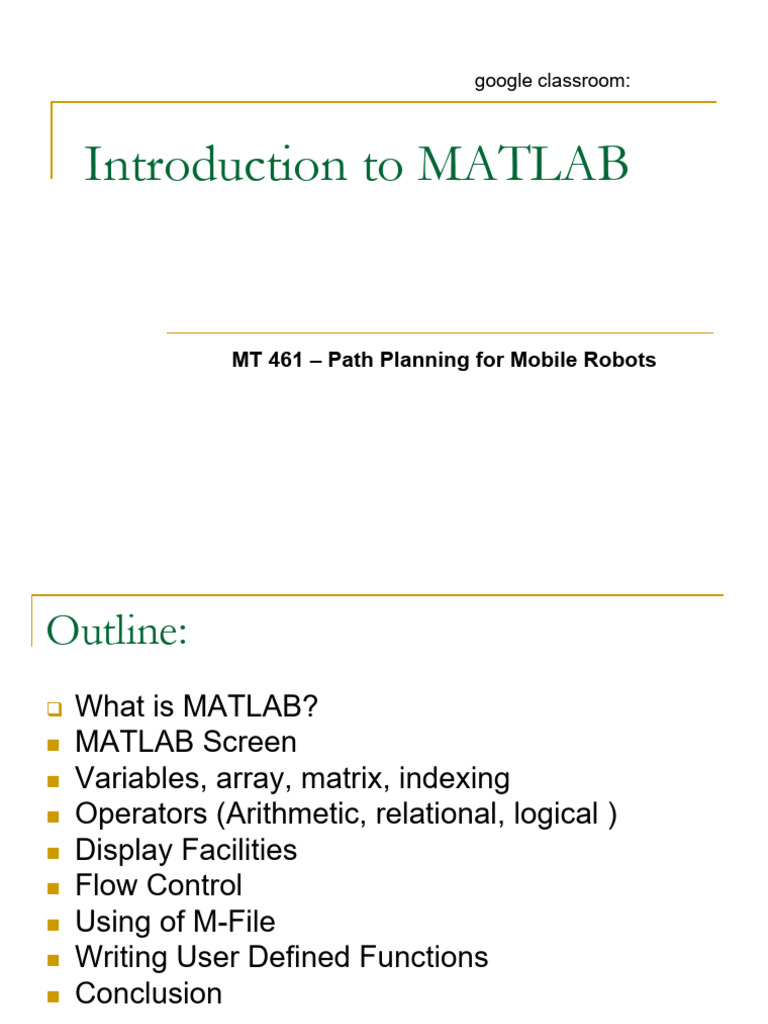 Lab 1 Introduction To MATLAB | PDF