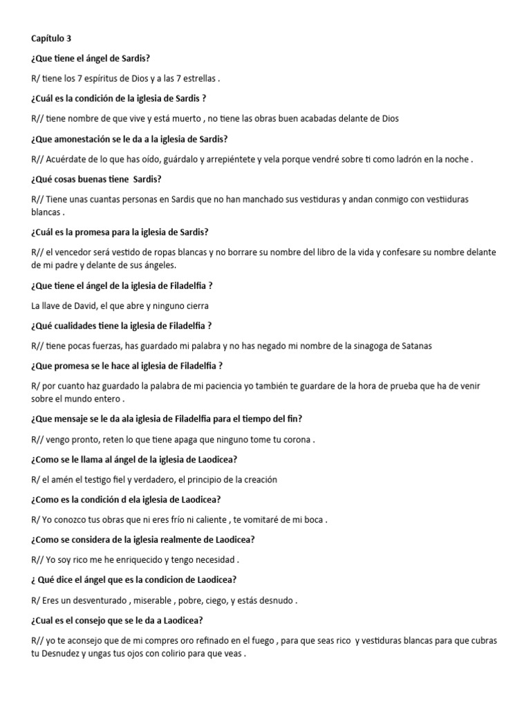 Preguntas de Capítulo 5 y 6 de Apocalipsis | PDF