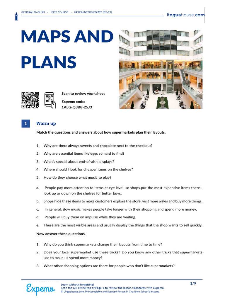 Maps and Plans British English Teacher | PDF