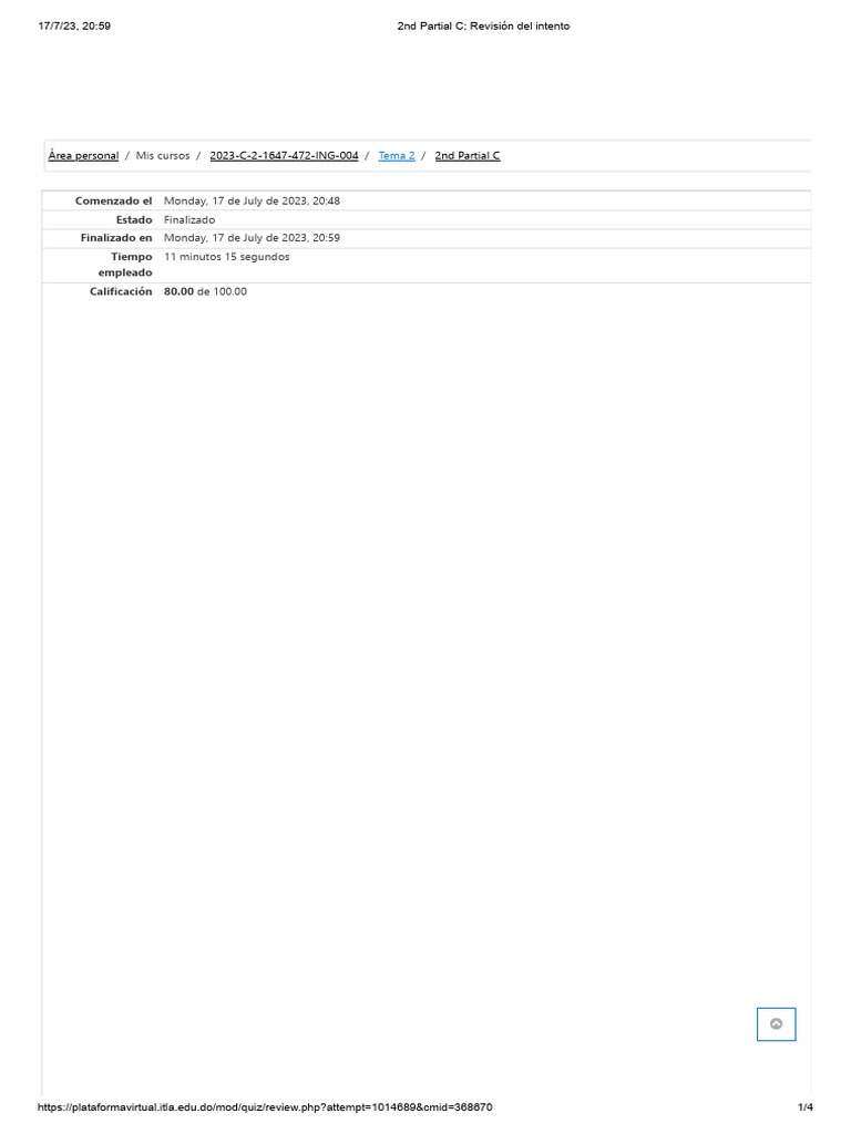 2nd Partial C - Revisión Del Intento | PDF