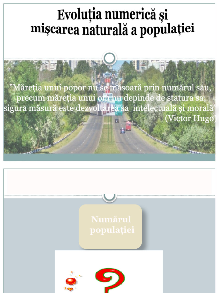 Evolutia Numerica Si Miscarea Naturale A Populatiei 2 | PDF