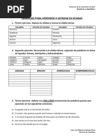 Ejercicios de División Silábica | PDF | Voz humana | Fonética