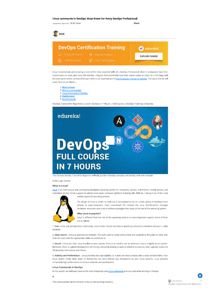 Linux For Devops | PDF