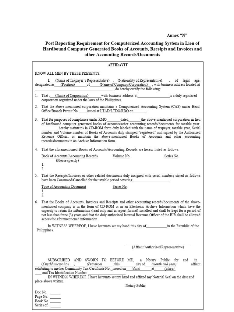 Annex N of RMO No. 29-2002 | Download Free PDF | Economies | Taxation