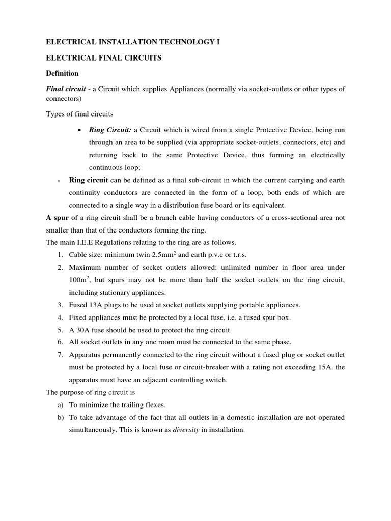 Electrical Installation Technology I Pdf