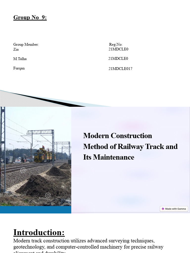 Modern Method For Construction of Railway Track | PDF | Engineering
