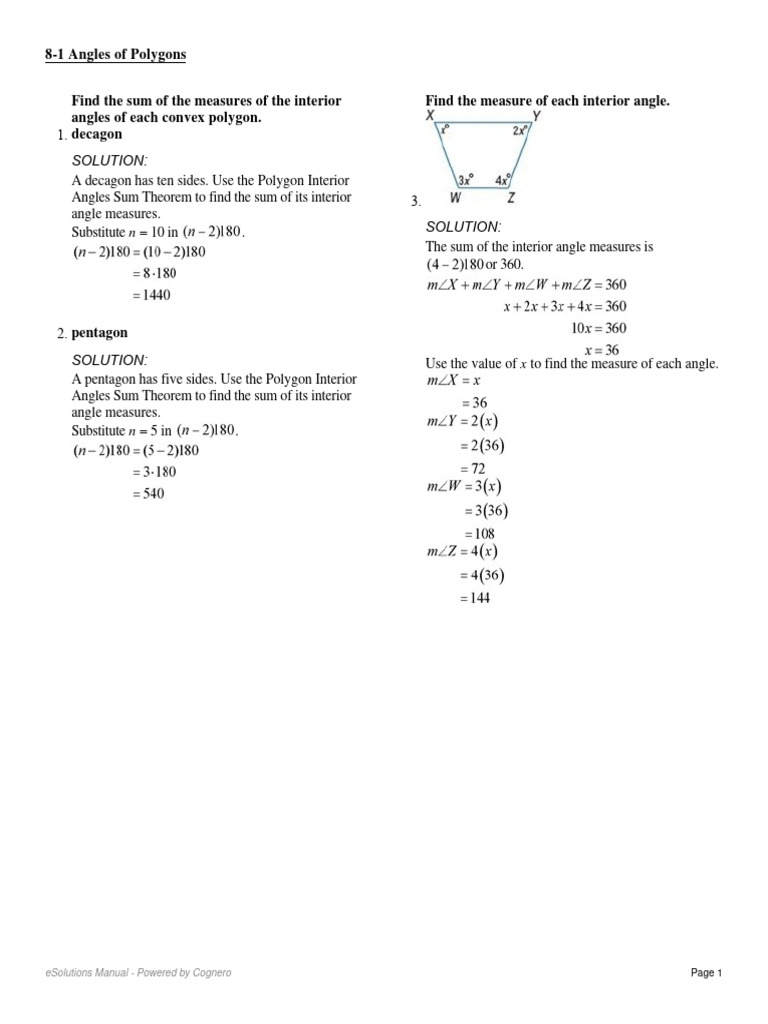 8-1 Angles of Polygons | PDF