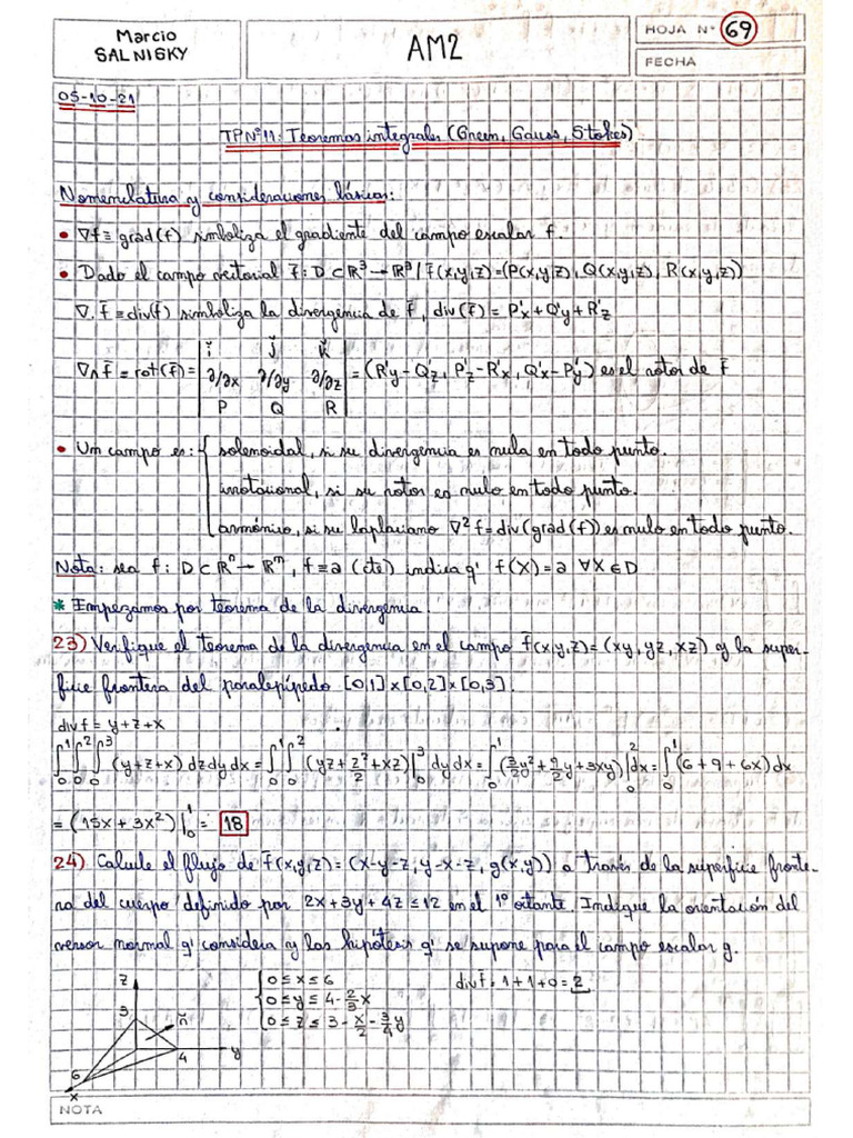 Teoremas Integrales (Green, Gauss, Stokes) - RESUELTO | PDF Teoremas Integrales (Green, Gauss, Stokes) - RESUELTO | PDF