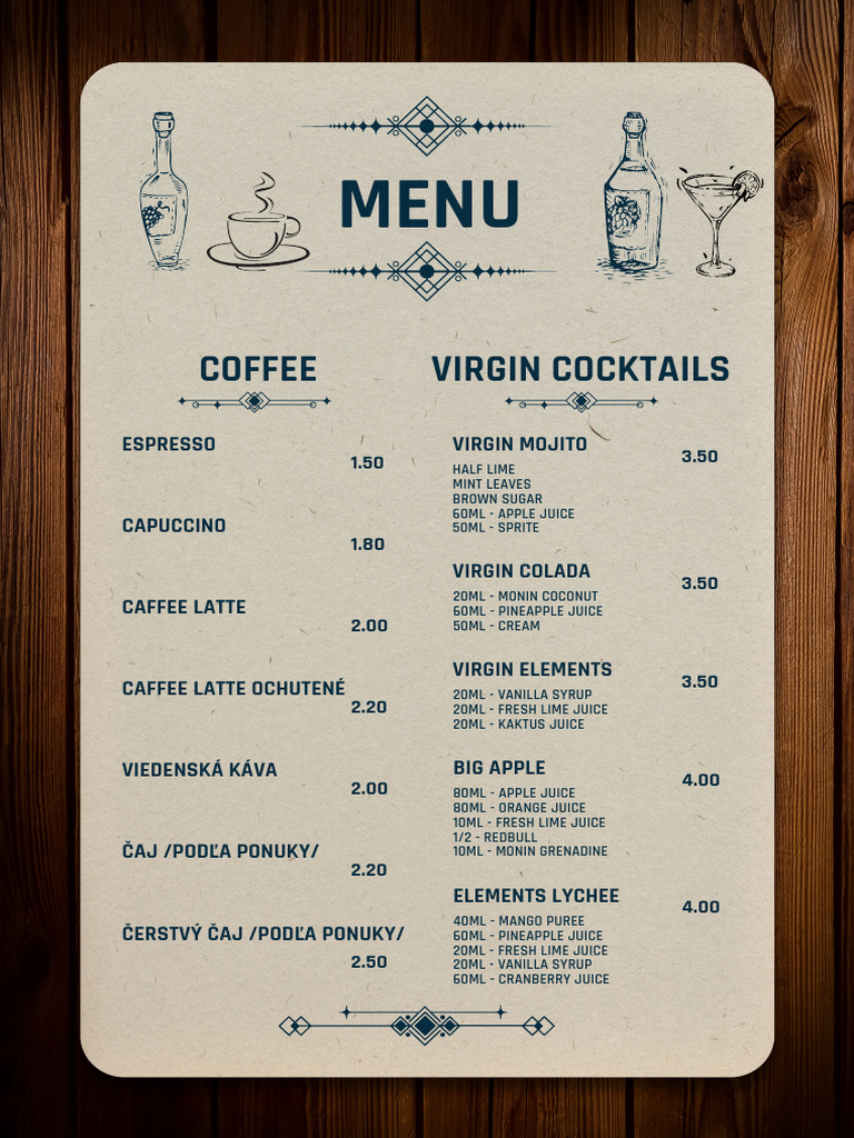 Beige and Brown Cocktail Menu | PDF