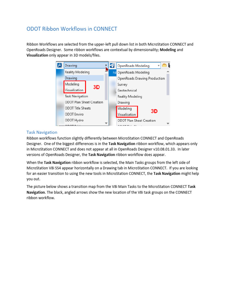 ODOT Ribbon Workflows in CONNECT | PDF