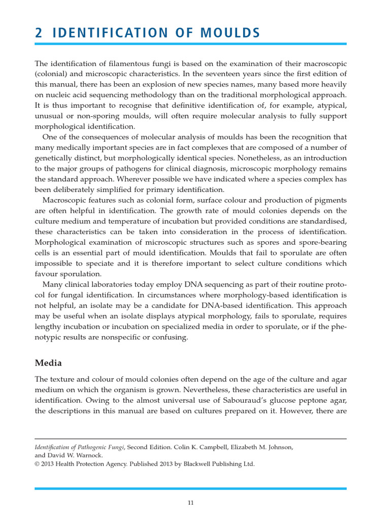 Pathogenic Fungi Identification Manual | PDF | Science & Mathematics