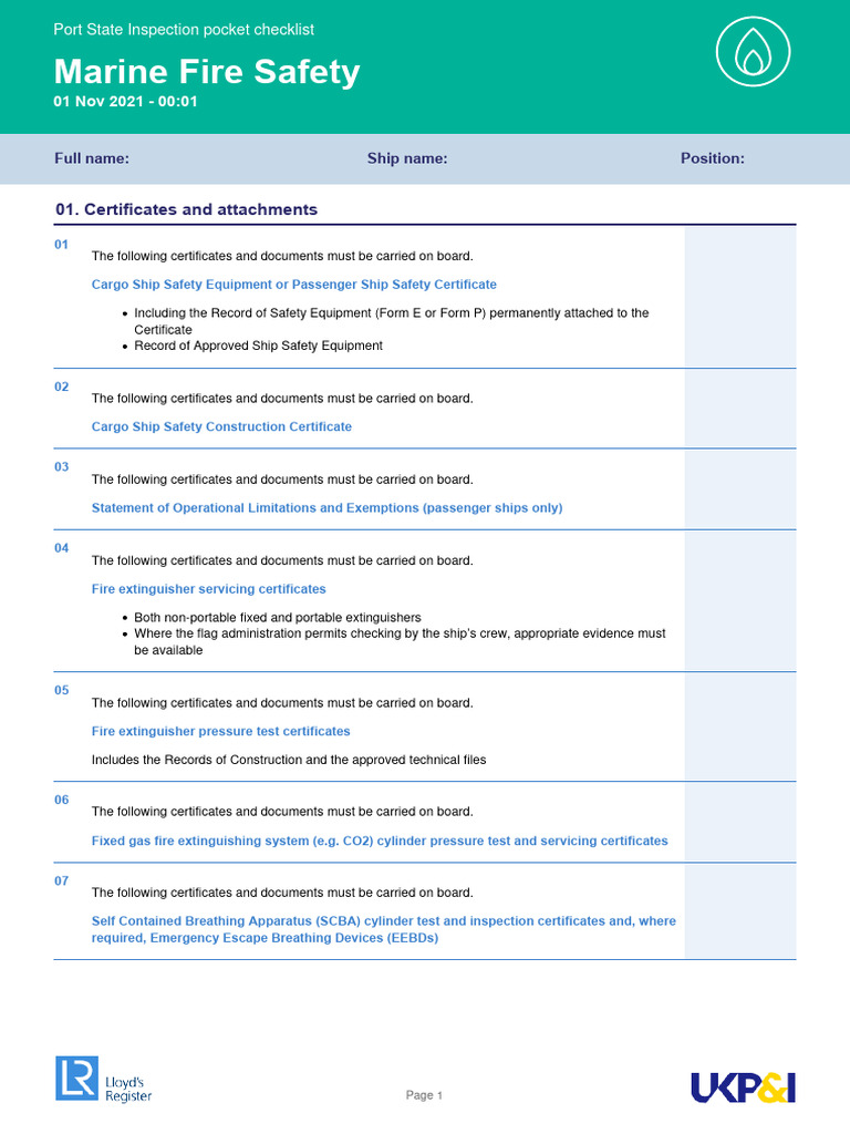 Ffa Pocket Checklist | PDF | Valve | Pump