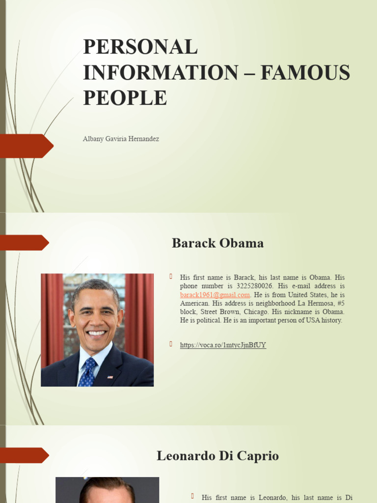 Personal Information - Famous People | PDF | Songs Written