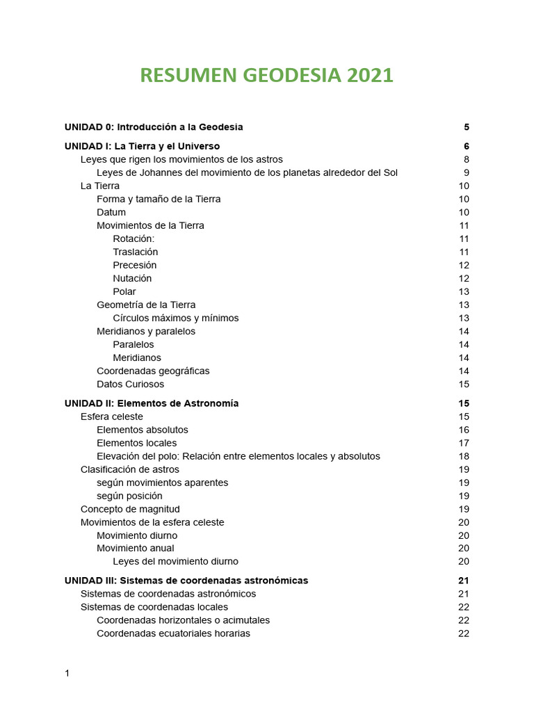 Resumen Geodesia 1 | PDF