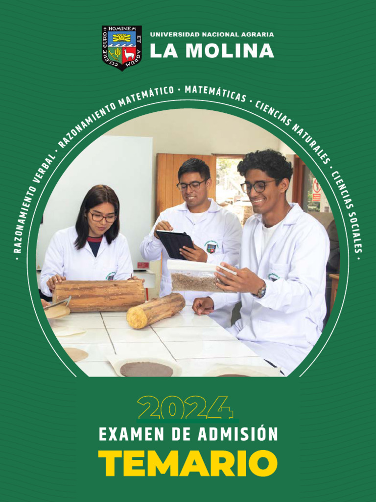 Temario Examen 2024 Agraria La Molina | PDF | Trigonometría | Triángulo