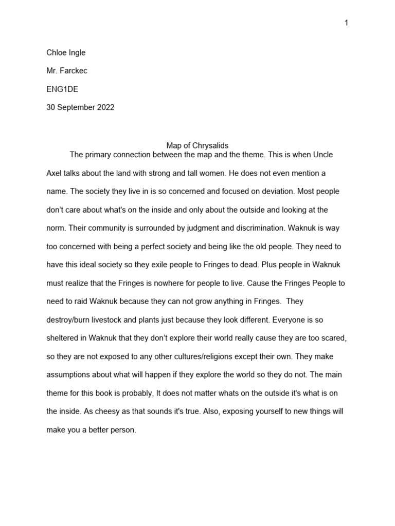 Map of Chrysalids | PDF