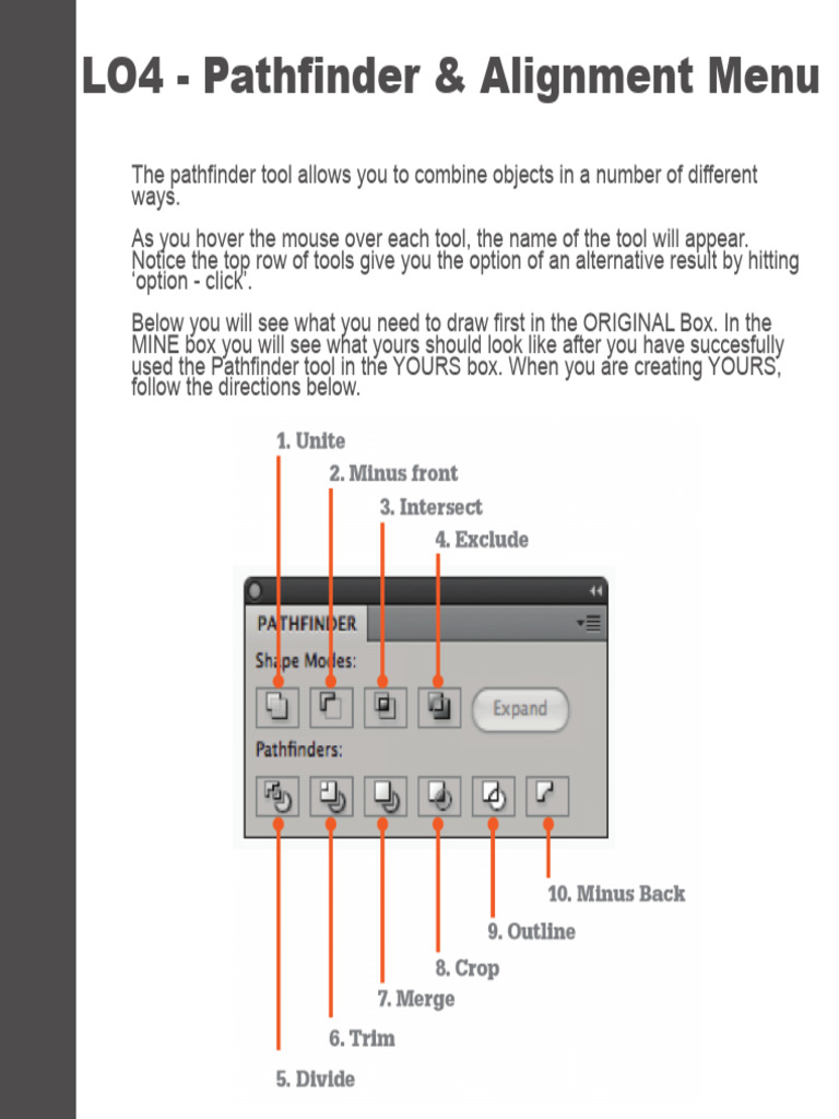 LO4 - Pathfinder & Alignment Menu | PDF