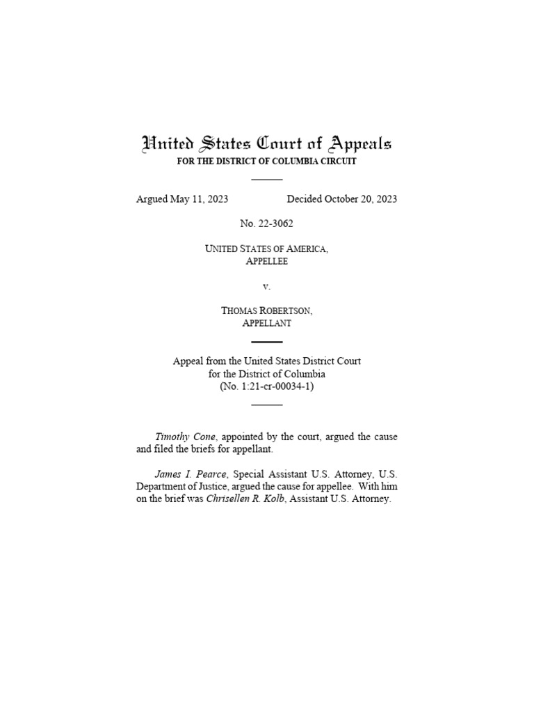 Robertson Appeal Opinion | PDF | United States Federal Sentencing ...