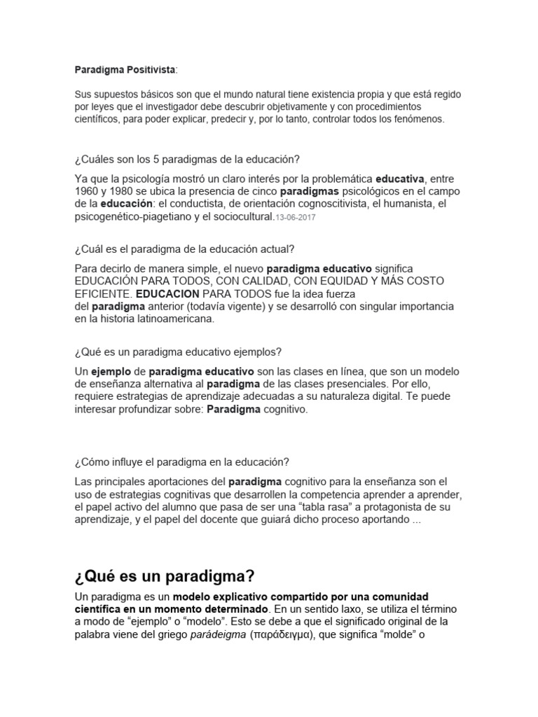 Cinco Paradigmas | PDF | Paradigma | Aprendizaje