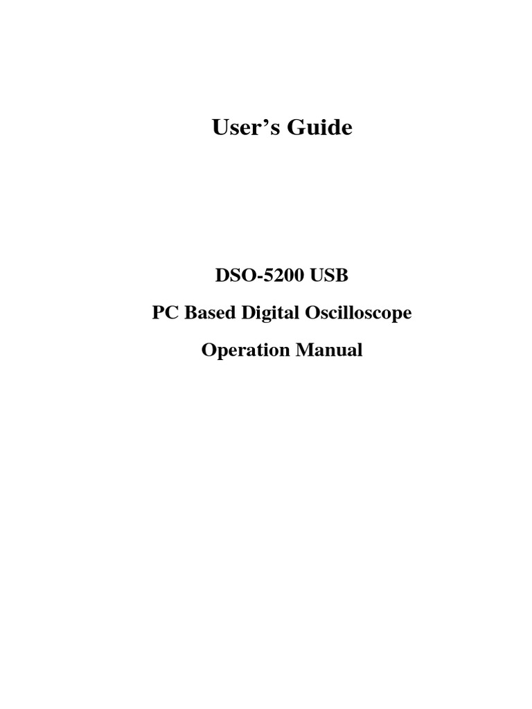 Dso 5200usb Manual | PDF | Usb | Voltage