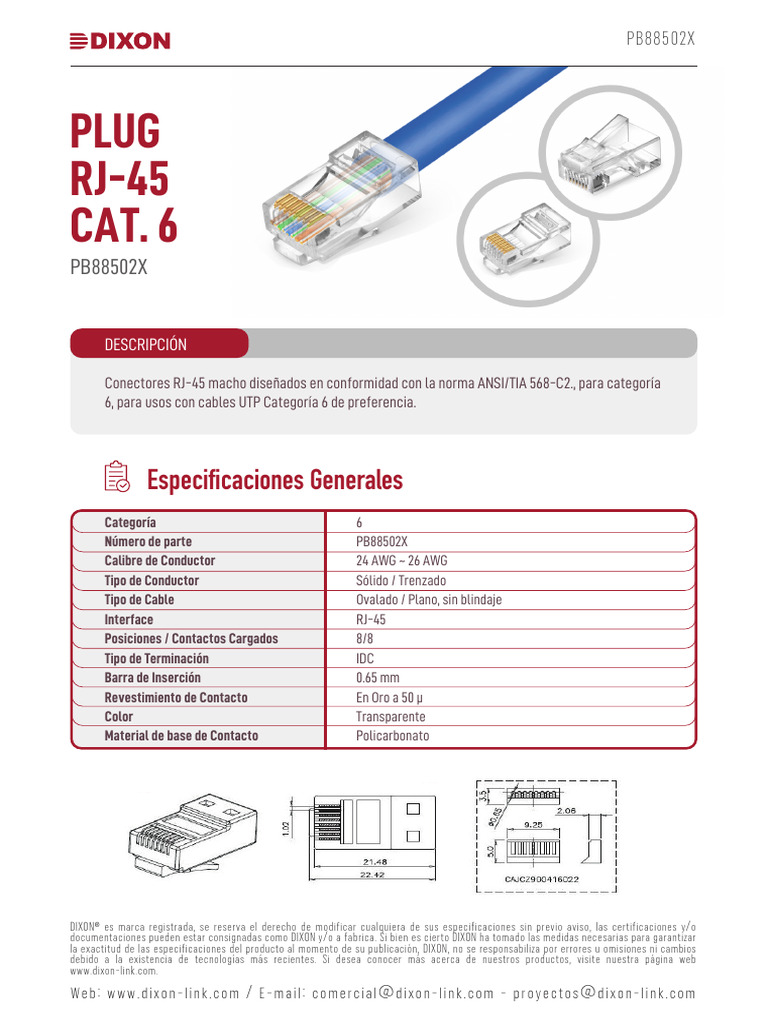 Ficha Tecnica Plug - Rj45 | PDF