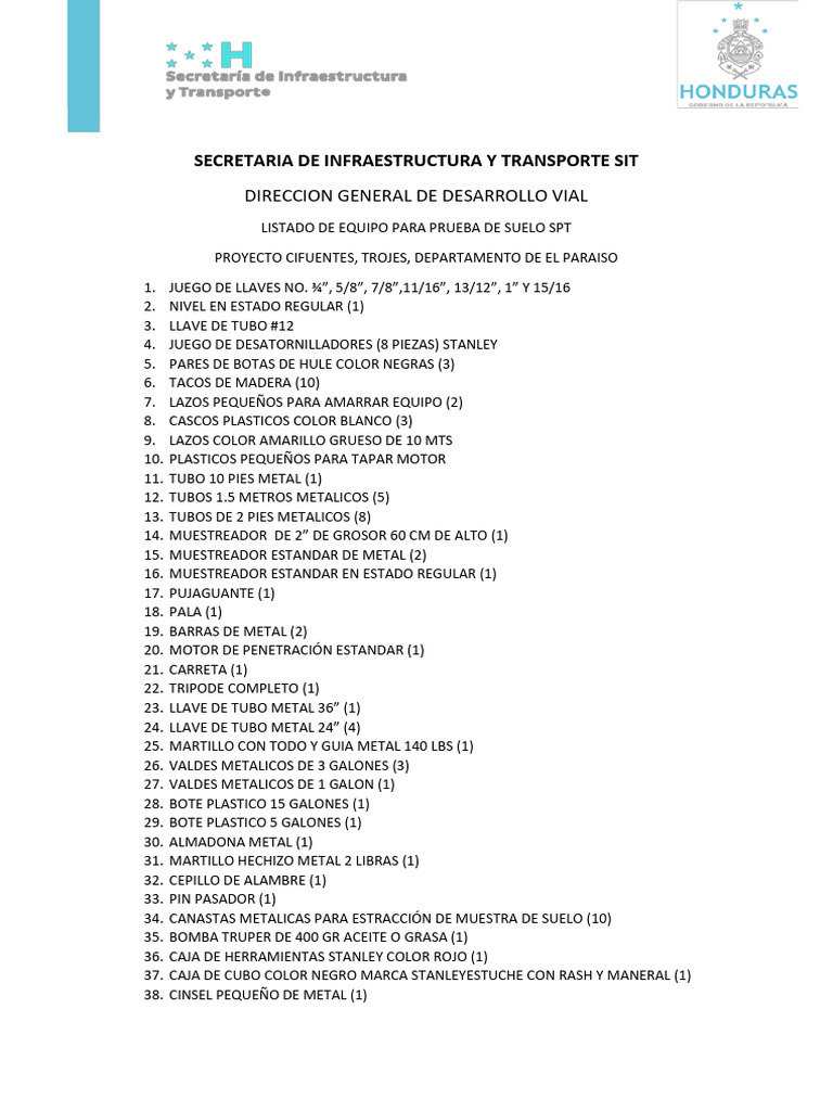 Equipos para Prueba de Suelo SPT | PDF