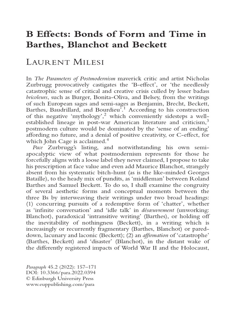 B Effects_ Bonds of Form and Time in Barthes, Blanchot and Beckett ...