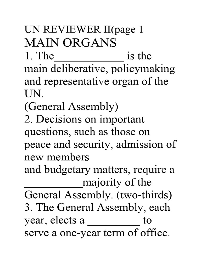 Un Reviewer II | PDF | United Nations | International Relations