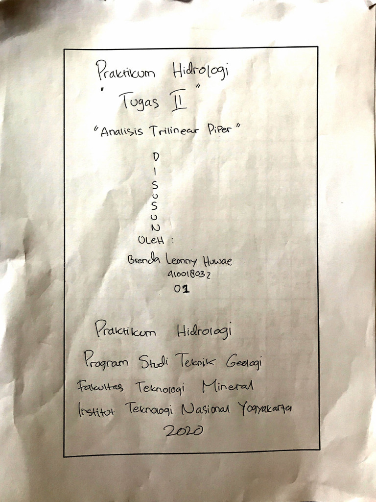 Tugas 2 Prak Hidro - Brenda Leonny Huwae - 410018032 | PDF