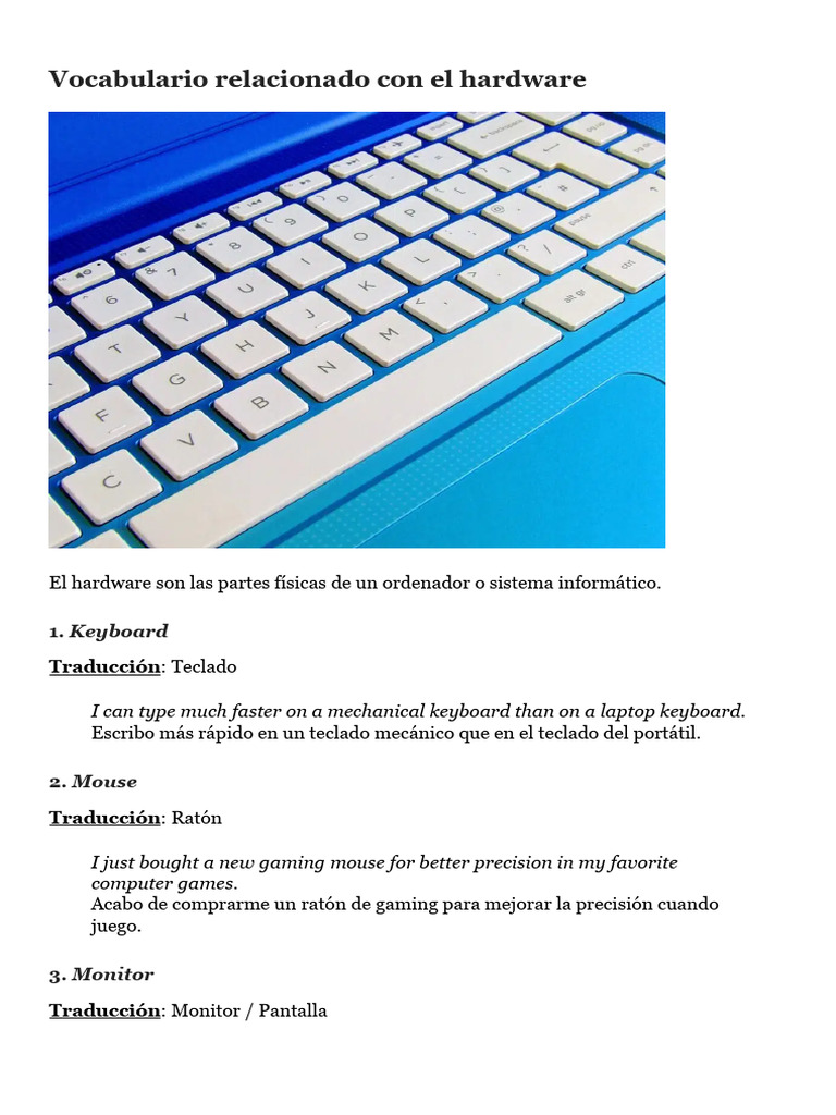 Vocabulario de Informática en Inglés | PDF | HTML | Red mundial