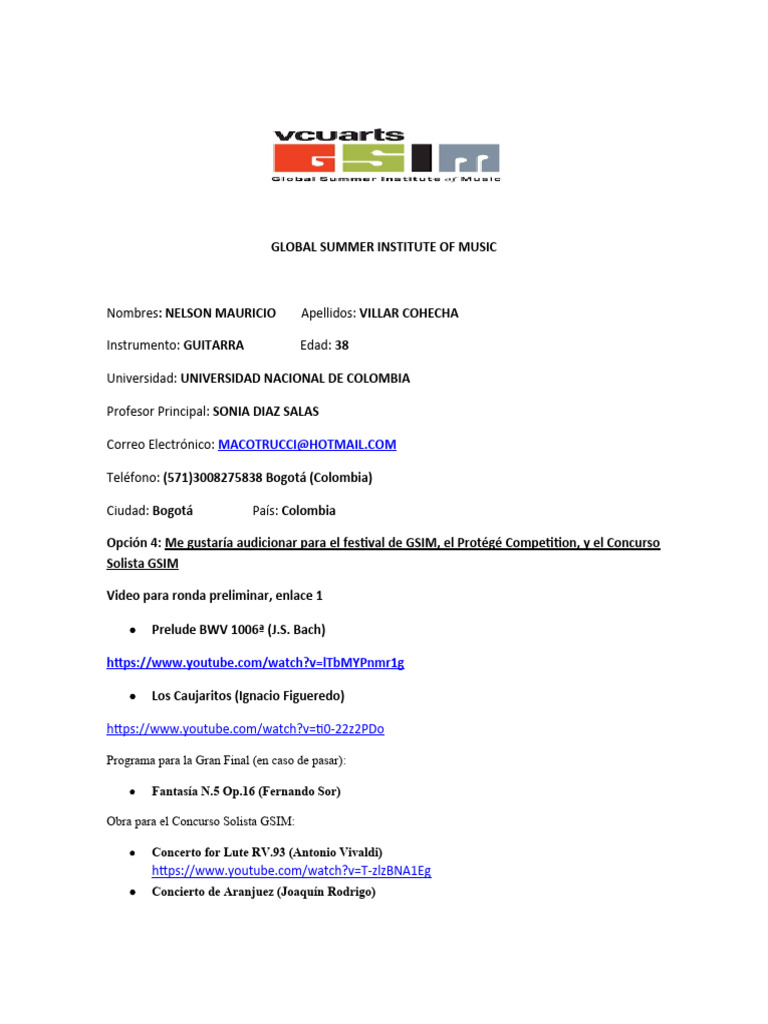 LatinoAmerica Audition Form | PDF | Arte