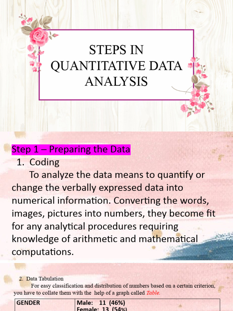 7 Steps in Quantitative Data Analysis | PDF | Mean | Standard Deviation