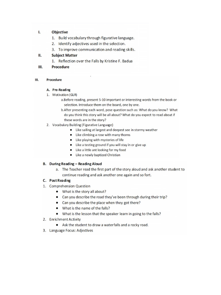 READING LP sAMPLE | PDF