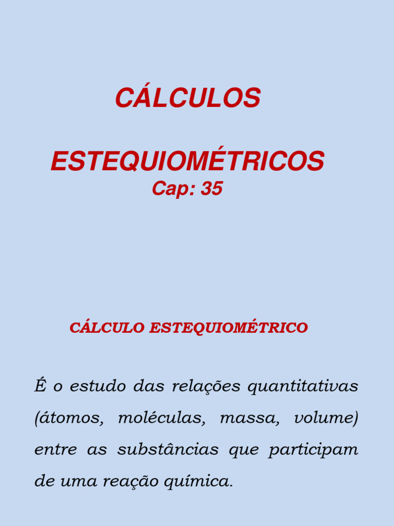 Quimica Prof. Rosane Aula 26 05 Calculo Estequiometrico 1oano E.M ...
