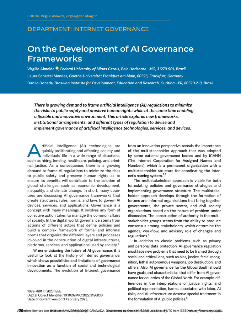 AI Governance Frameworks Overview | PDF | Artificial Intelligence ...