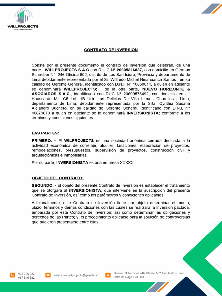 Contrato de Inversion | PDF | Arbitraje